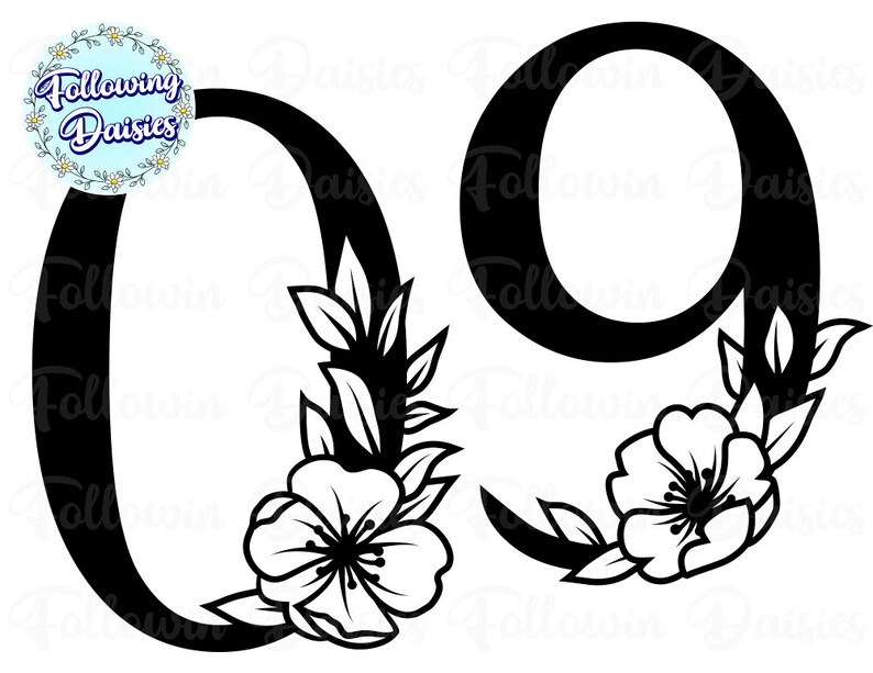FLORAL NUMBERS in SVG, Anniversary, Birthday, Numbers Decorated With ...