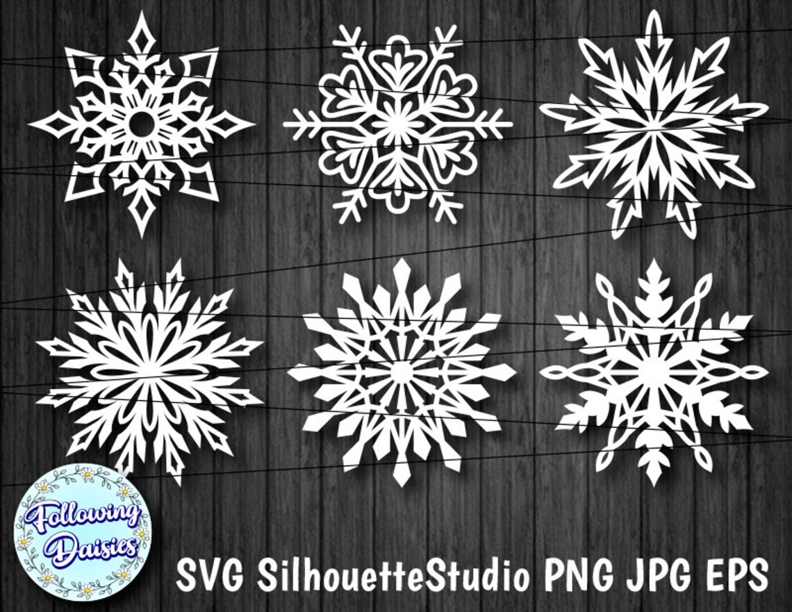 SNOWFLAKES in SVG Christmas Templates Christmas Decoration | Etsy