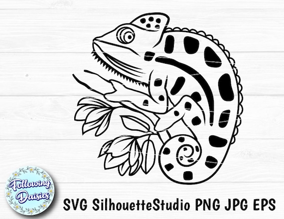 CHAMELEON in SVG Flowers Svg Reptile Animals Lizard - Etsy