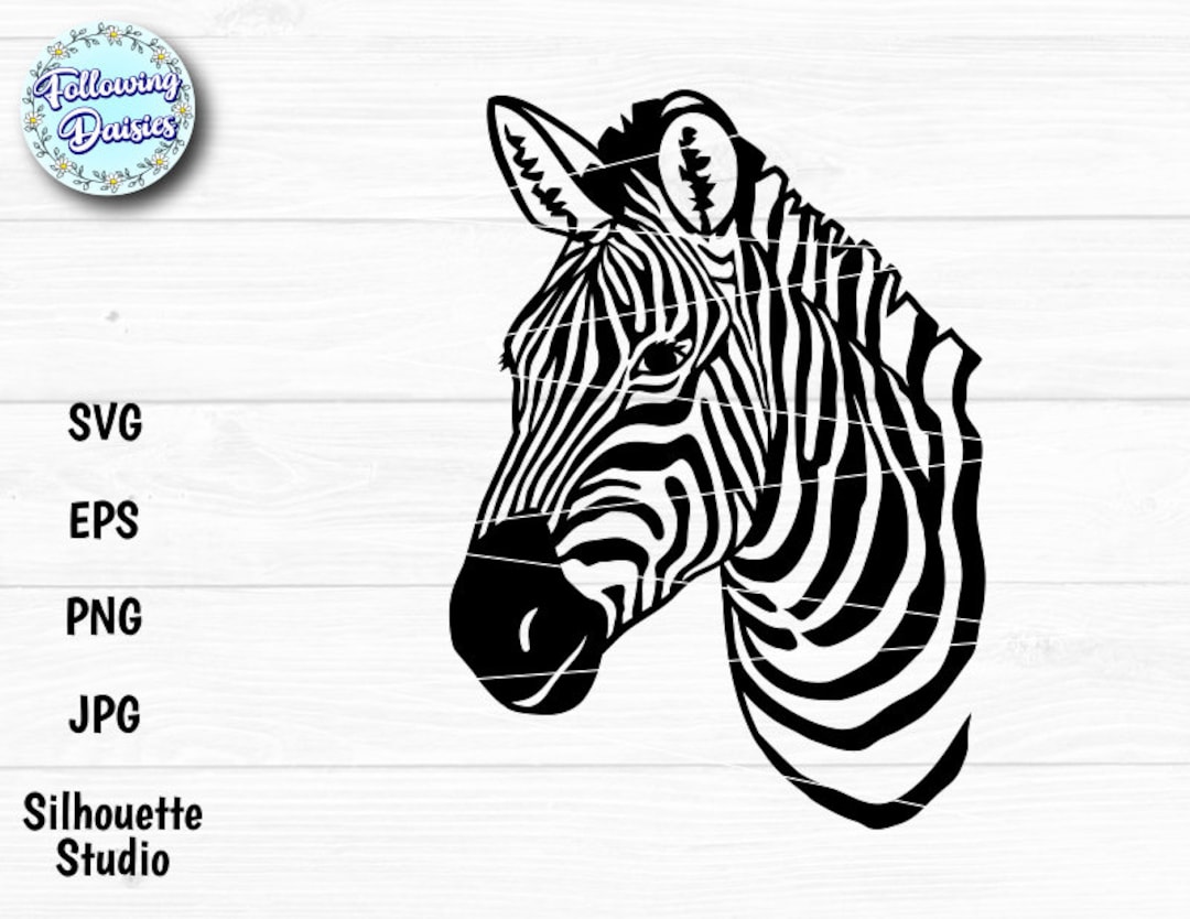 ZEBRA in SVG, Zebra Silhouette, Animals, Animal Face, Nature, Forest ...