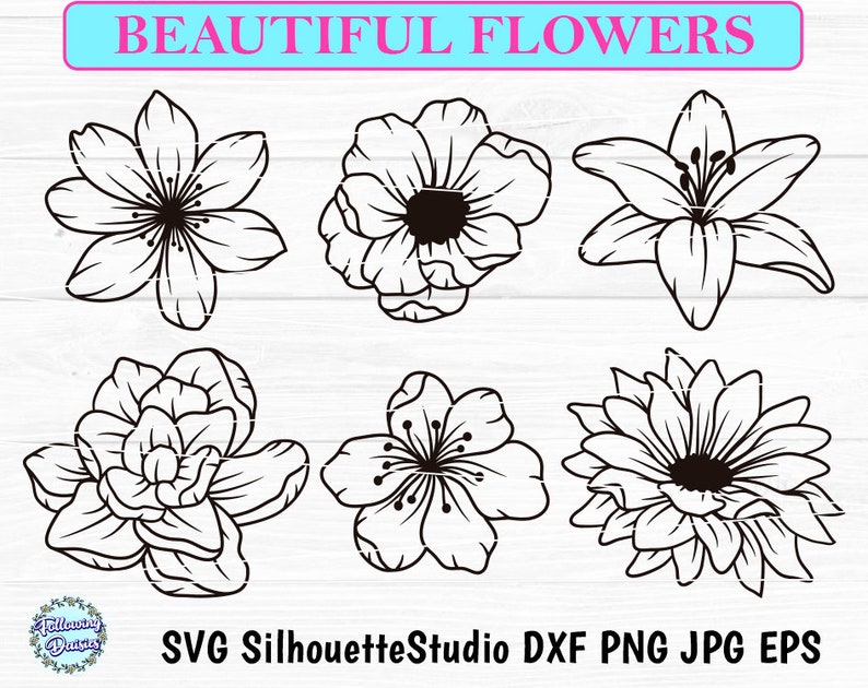 FLOWERS SVG Spring Svg Flowers Svg Cricut Cute Flowes Svg - Etsy