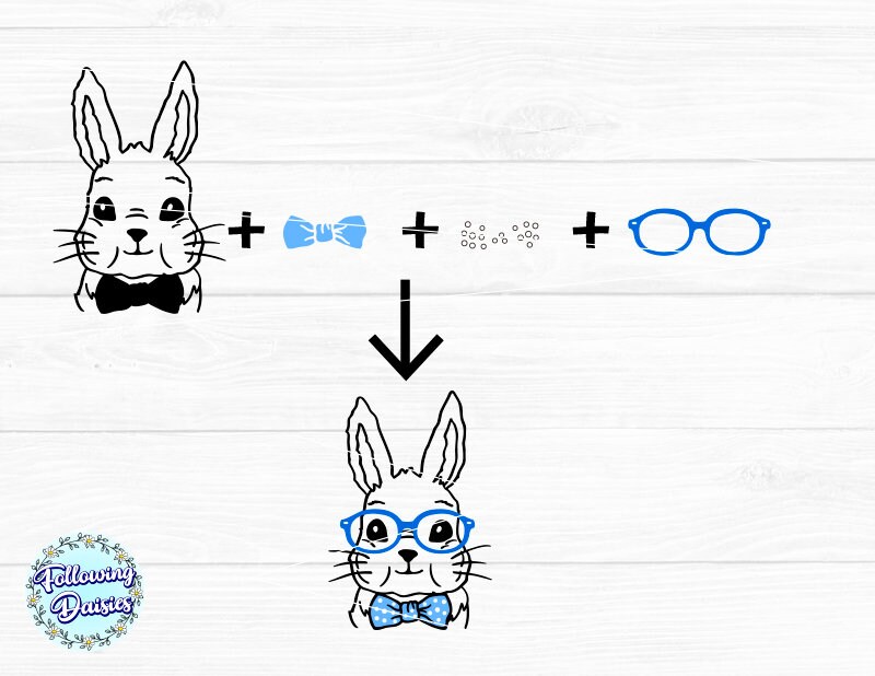 BUNNY SVG, Easter Bunny With Glasses, Easter Bunny Svg, Bunny With ...