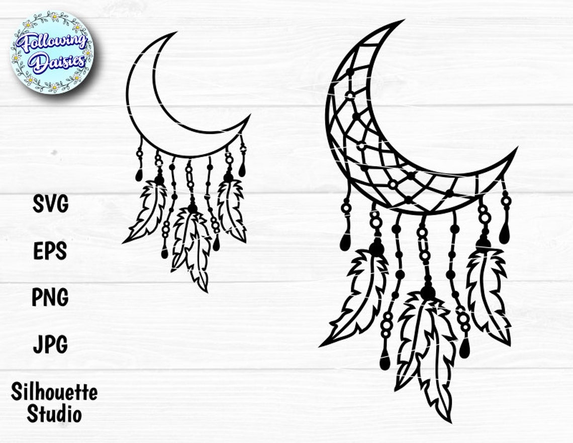 DREAMCATCHER SVG, Feather Monogram, Mystical, Celestial, Feather Frame ...