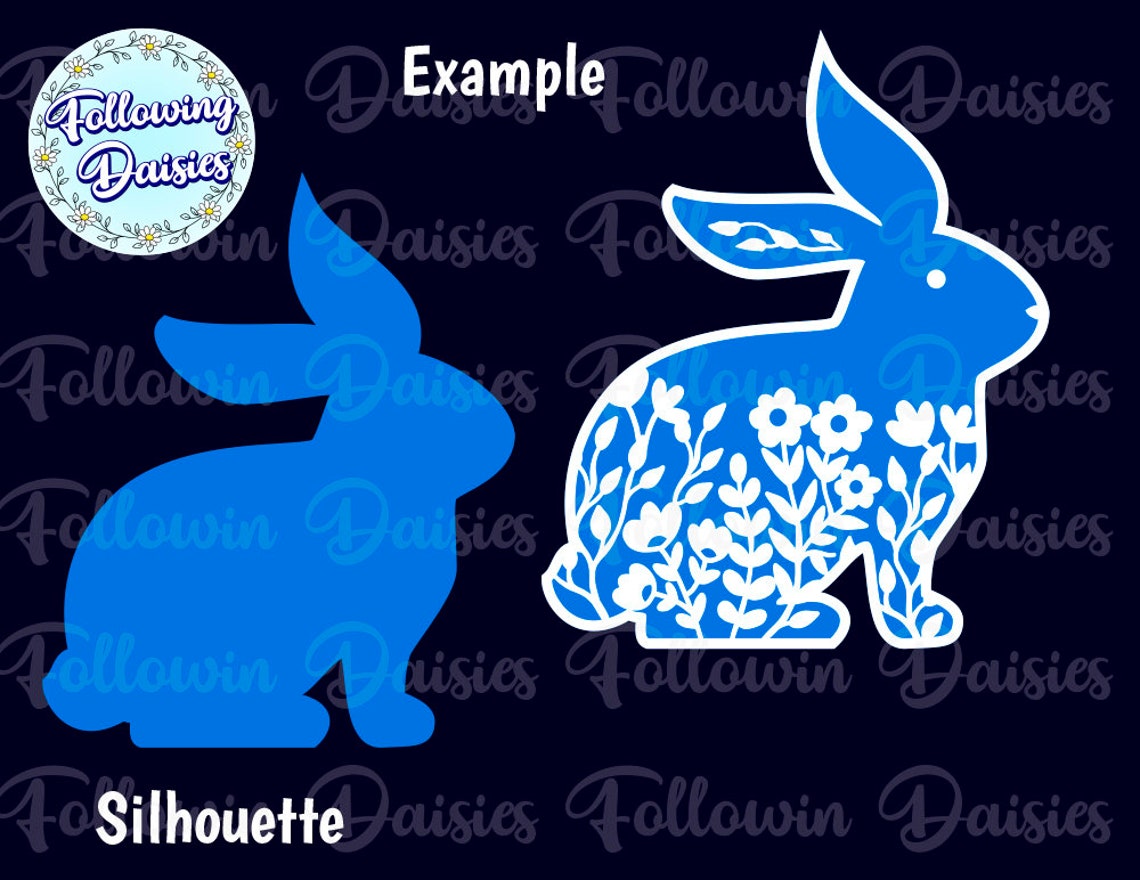 BUNNY in SVG Floral rabbit Bunny decorated with flowers Svg | Etsy