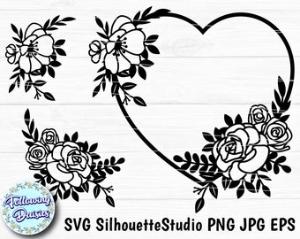 FLOWER HEART SVG, Flowers, Love, Valentine's Day, Floral Heart, Paper ...