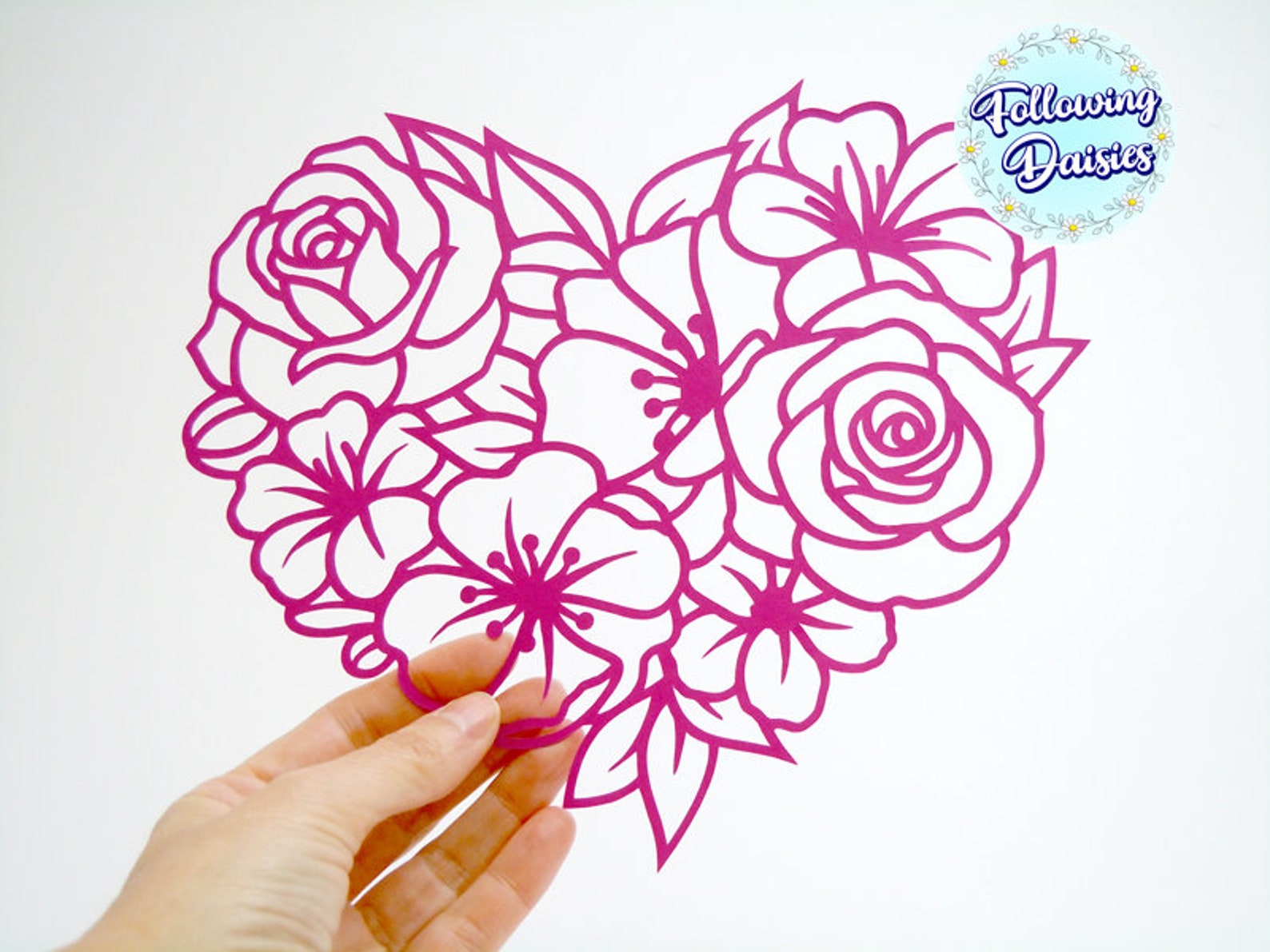 FLOWER HEART SVG Flowers Love Valentine's Day Floral - Etsy
