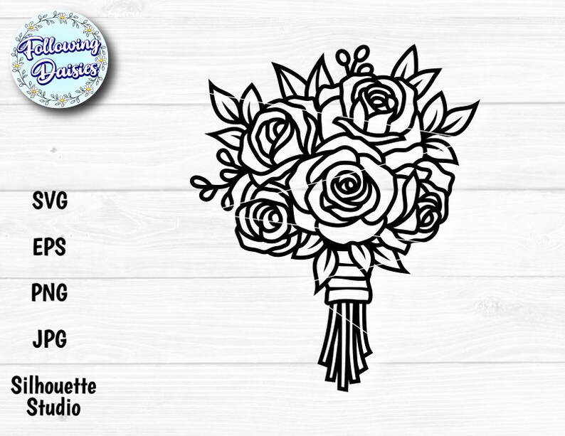 BOUQUET of ROSES SVG Bouquet of Flowers Floral - Etsy