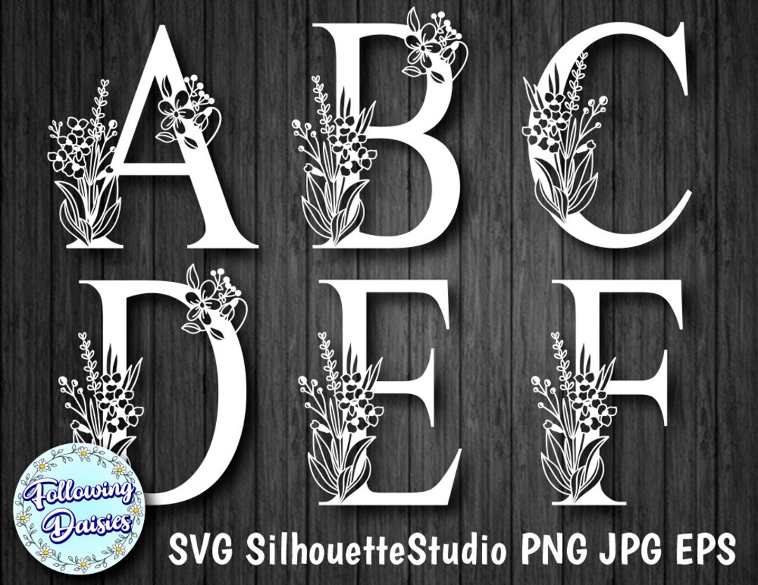 ABECEDARIO Floral completo en SVG, Letras decoradas con flores ...