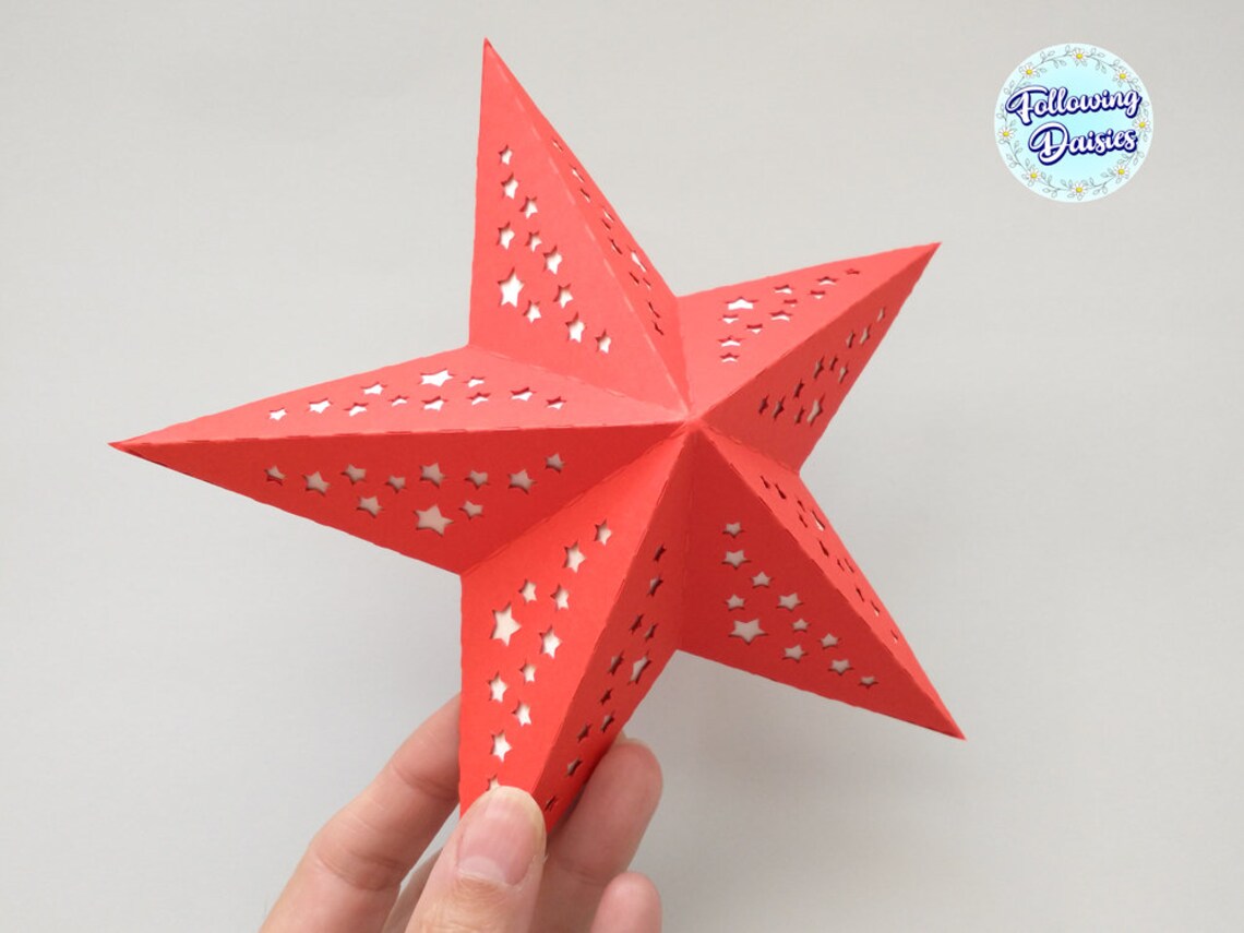 3D CHRISTMAS STAR SVG Christmas 3D Paper Star Christmas - Etsy