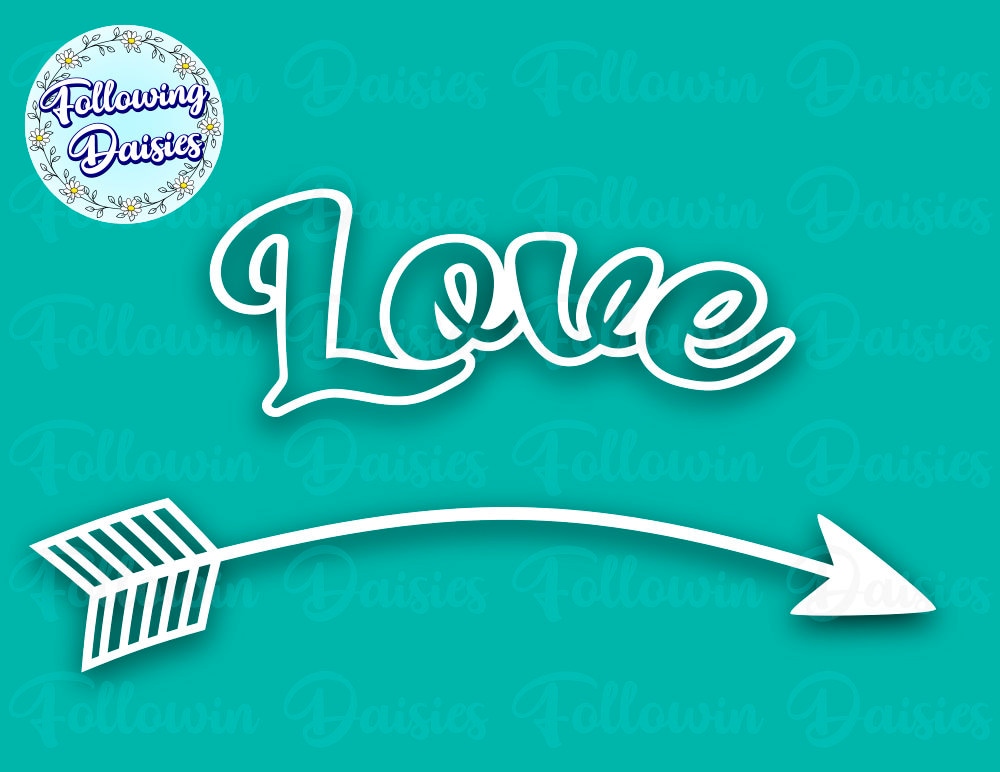 LOVE con FLECHA en SVG Amor Decoración de San Valentin Día | Etsy