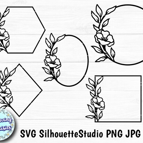 LEAF FRAMES in SVG Geometric Frames Monogram Frame Circle - Etsy