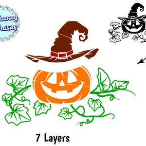 PUMPKIN With Witch Hat in SVG Format, Happy HALLOWEEN, Paper Cut ...