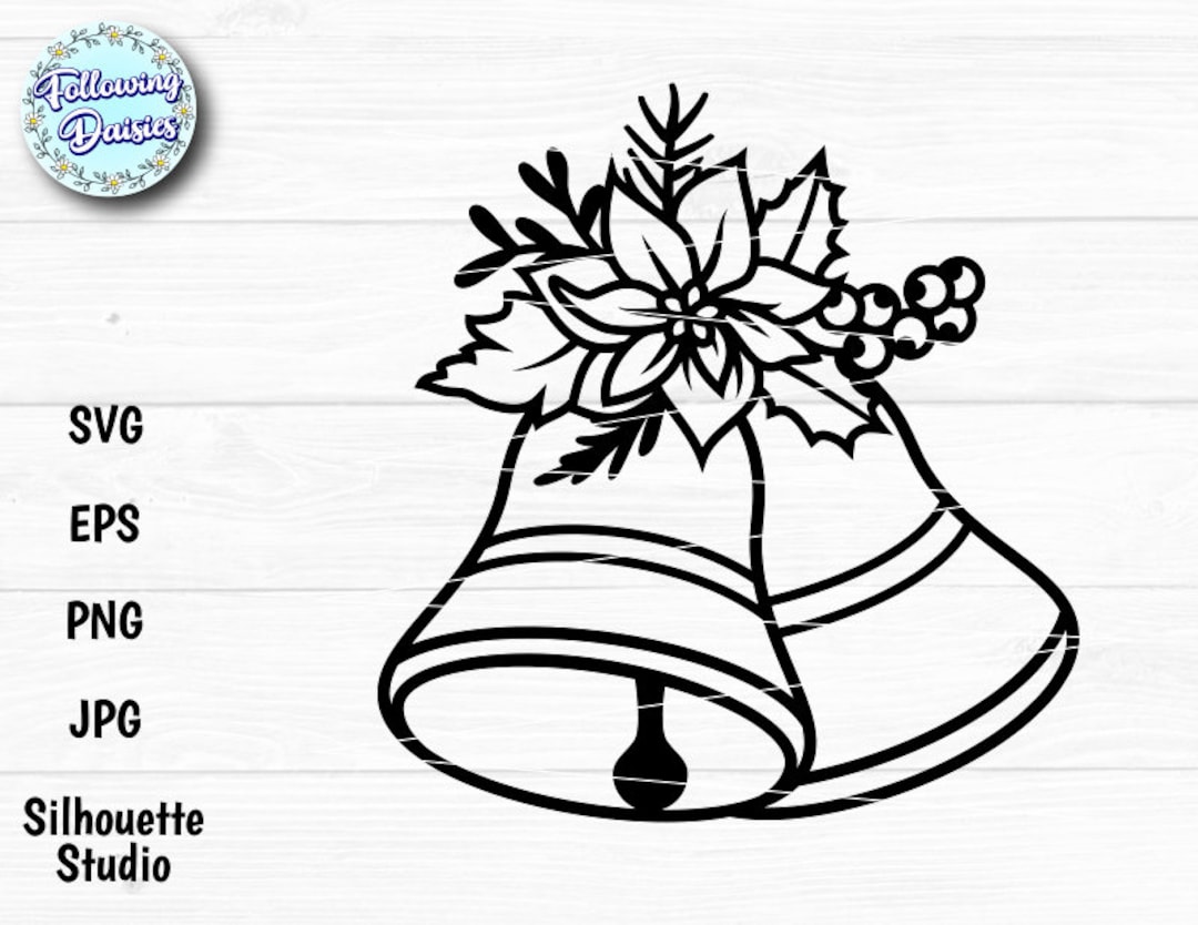 CHRISTMAS BELLS in SVG, Jingle Bells, Poinsettia, Christmas Decoration ...