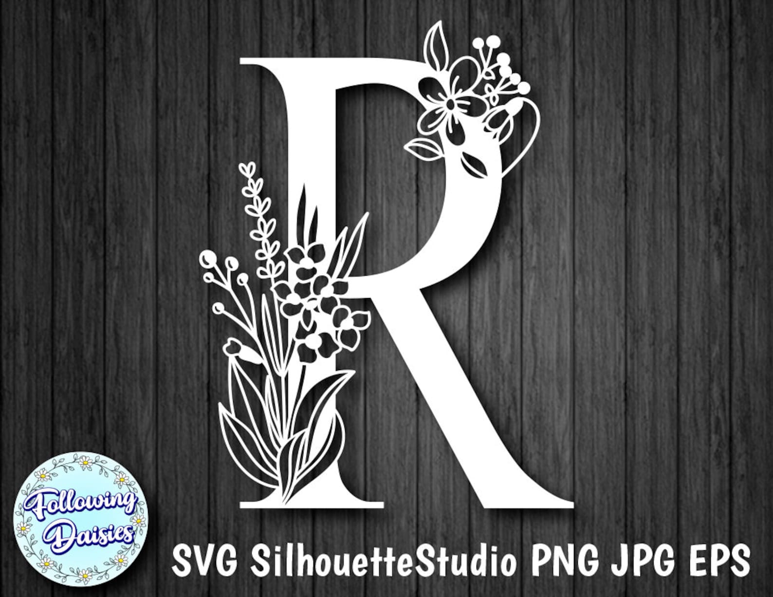 LETRA R Floral en SVG Letra R decorada con flores Archivos - Etsy España