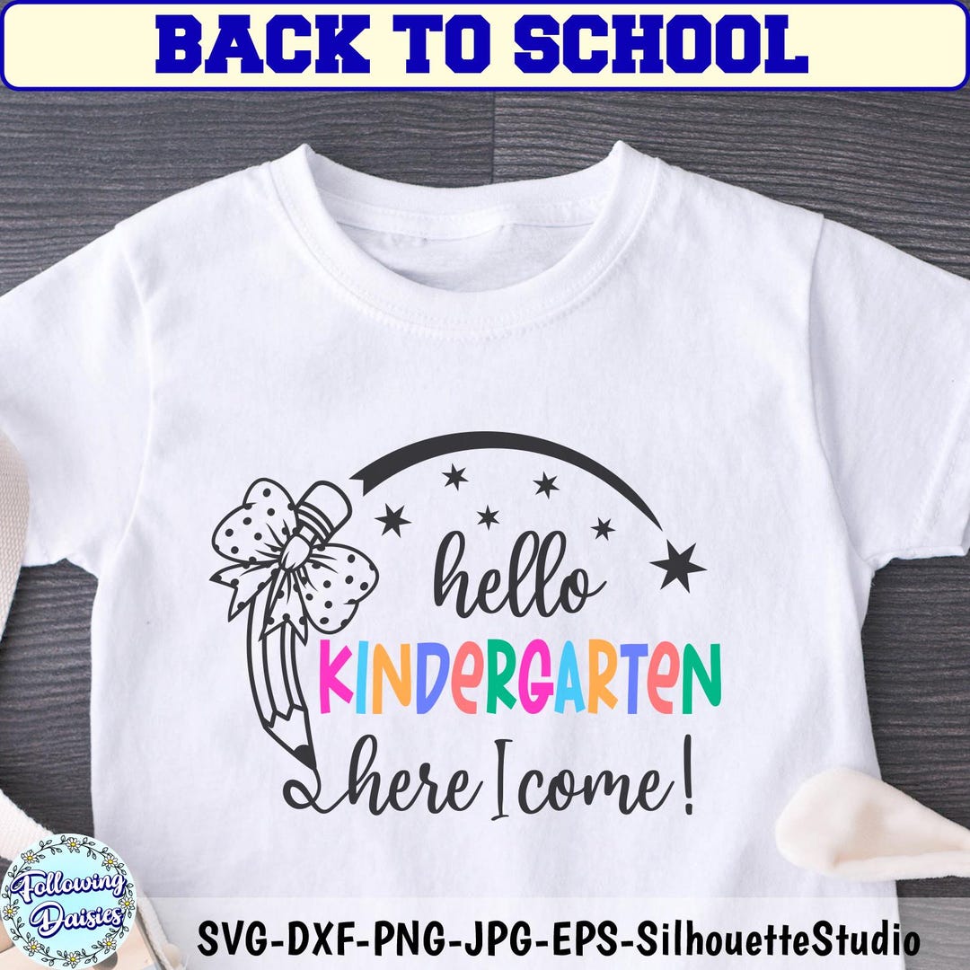 Kindergarten SVG: Back to School Girl T-shirt Design (digital Download ...