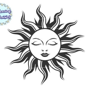 SUN FACE SVG, Sun Vector, Sun Silhouette, Svg Files for Cricut and ...