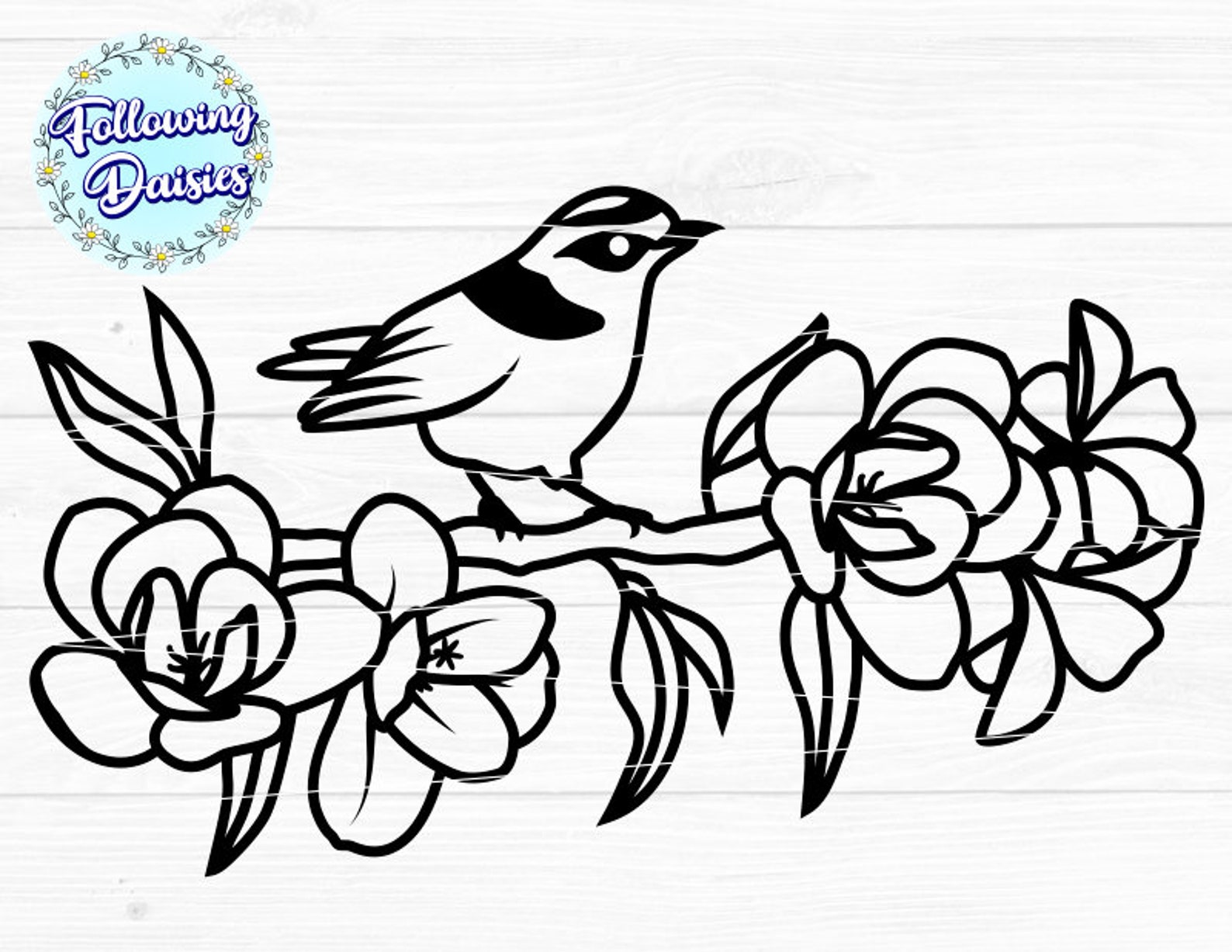 BIRD and FLOWERS in SVG Branch Paper Cut Template Svg Files - Etsy