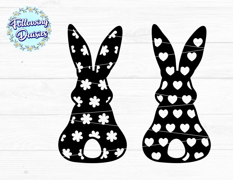 RABBITS in SVG Easter Rabbit Bunnies Rabbit Silhouettes - Etsy
