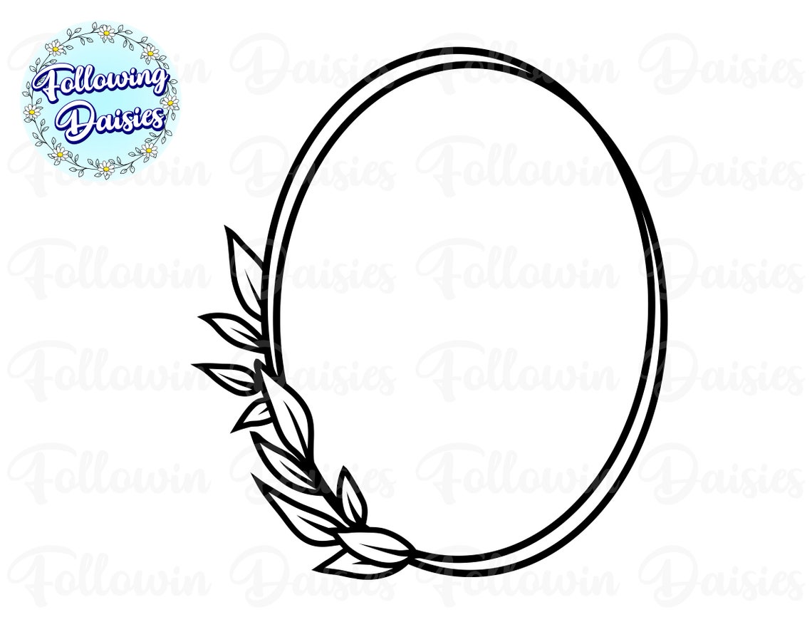 LEAF FRAMES in SVG Geometric Frames Monogram Frame Circle - Etsy