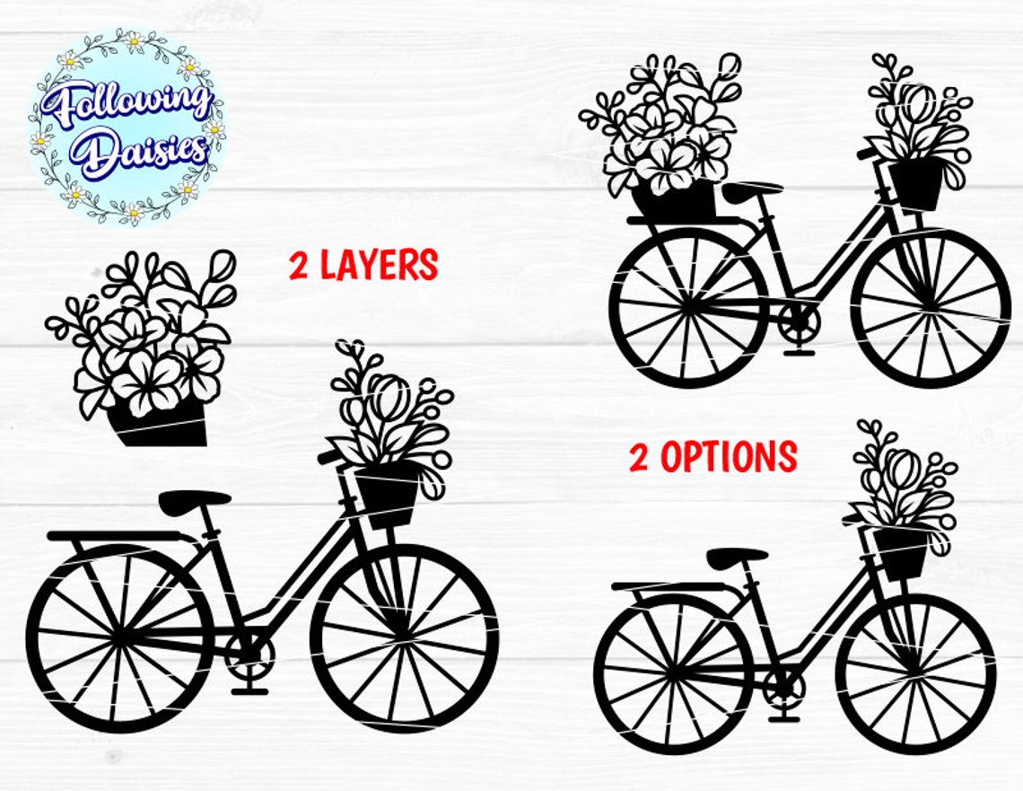 VINTAGE BICYCLE in SVG Cycling Travel Summer Flowers - Etsy