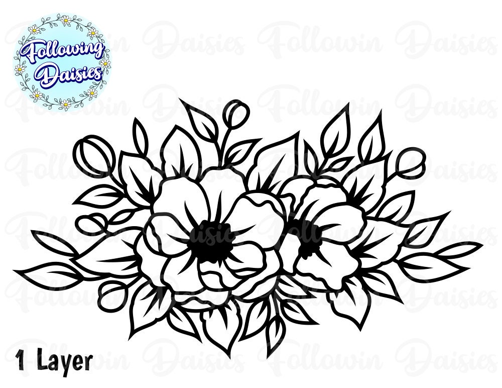 FLORAL BOUQUETS SVG Flowers Flower Cut File Floral | Etsy