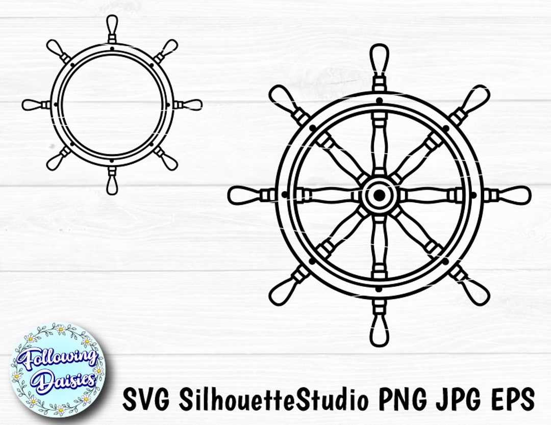 SHIP WHEEL in SVG, Rudder, Nautical, Vintage, Cruise, Ocean, Summer ...