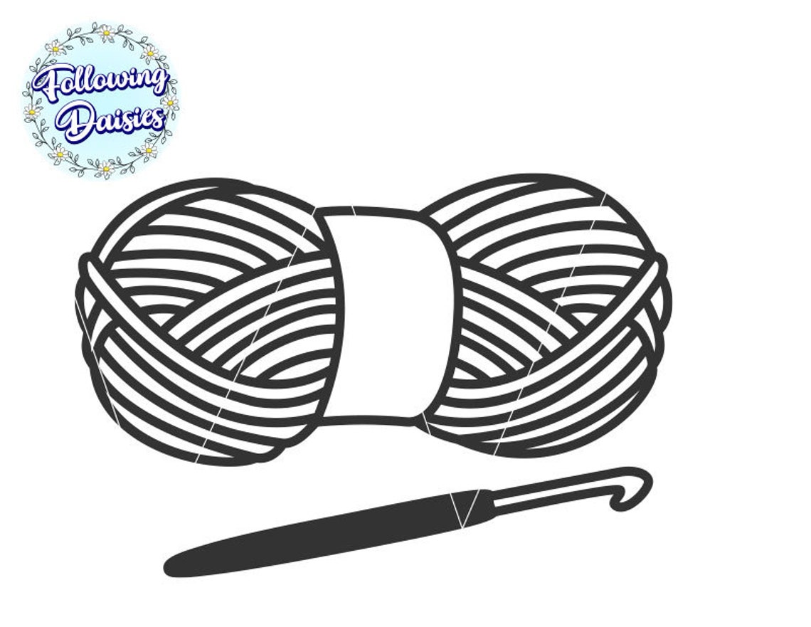 BALL of Wool With CROCHET Hook SVG, Ball of Yarn, Crochet Hook ...