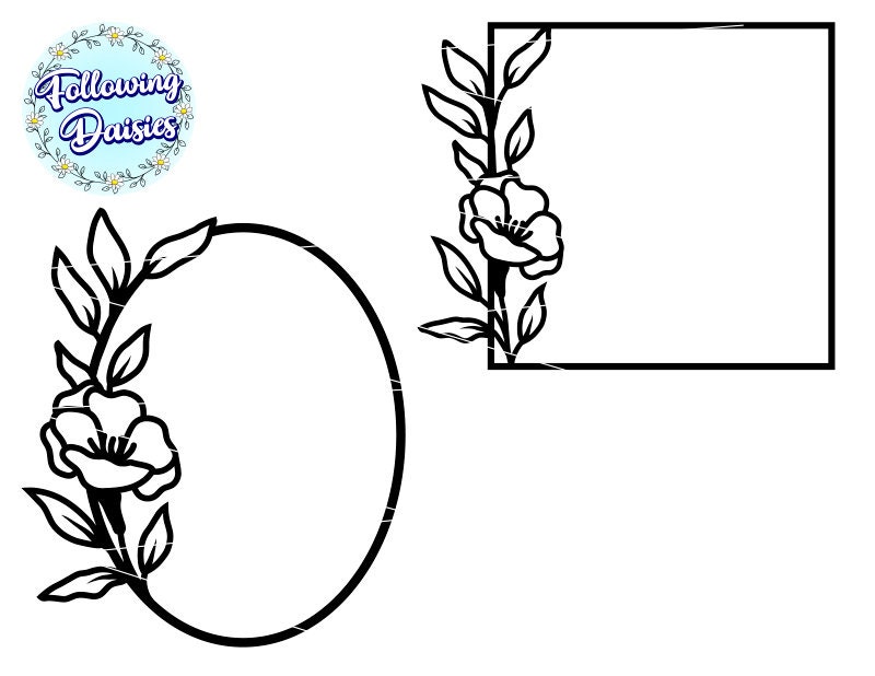 FLORAL FRAMES SVG, Geometric Frames, Monogram Frame, Circle, Oval ...