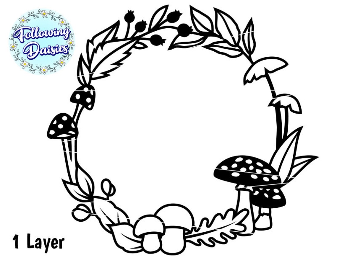 MUSHROOMS WREATH SVG Fall Wreath Autumn Thanksgiving Fall - Etsy
