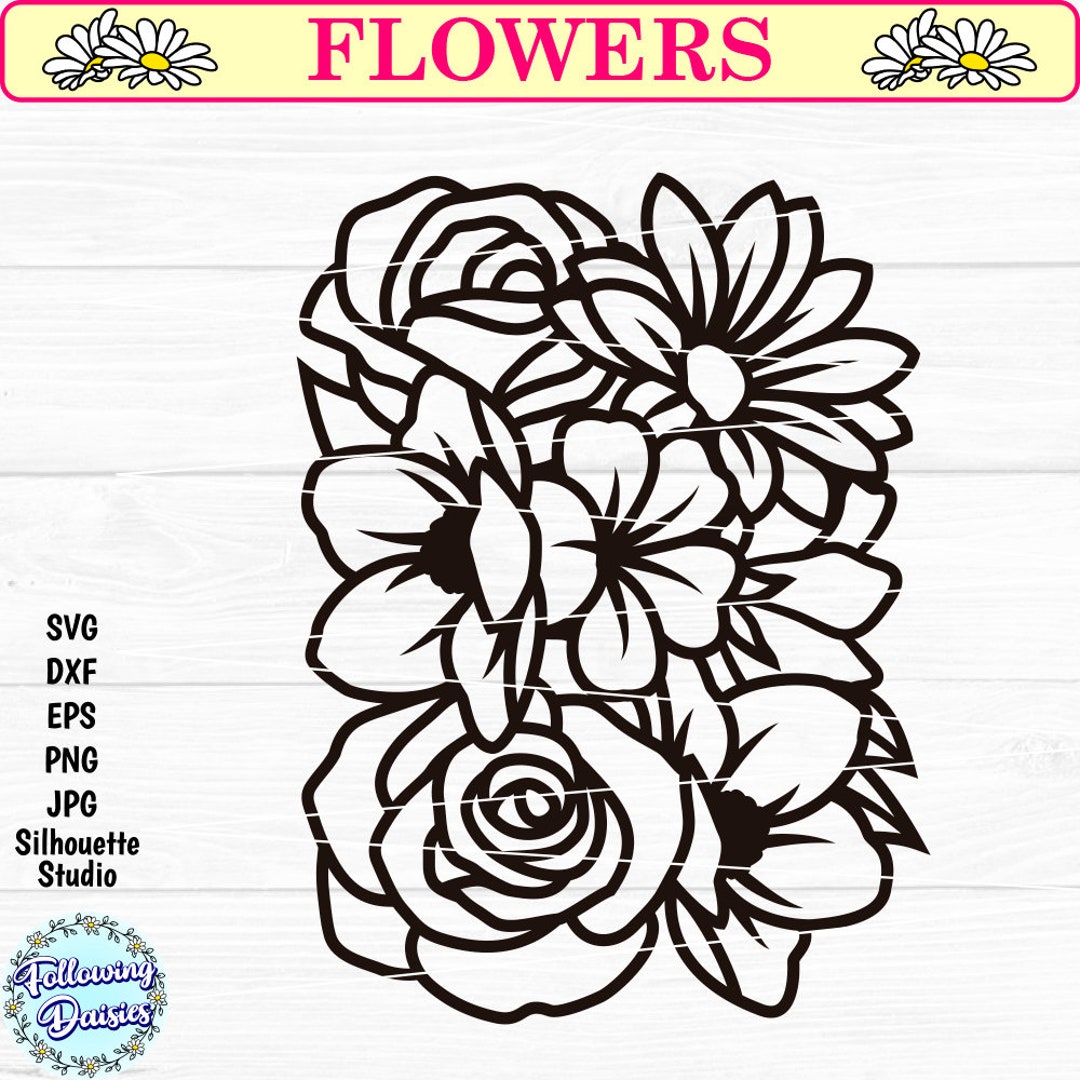 FLOWERS SVG, Bouquets, Floral Decoration, Flower Svg Files, Spring Svg ...