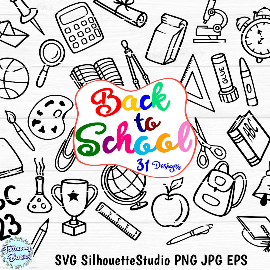 BACK to SCHOOL SVG, Estudents, School Ornaments, School Supplies ...