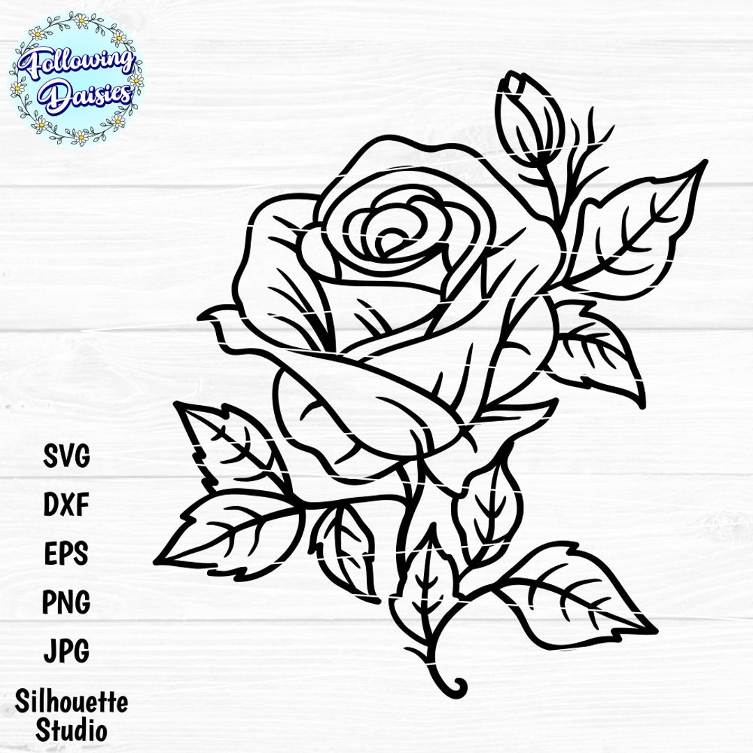 ROSA SVG, Flores svg, Rosa svg para Cricut, Rosa archivo svg, Archivos ...