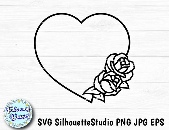 CORAZON con FLORES en SVG Adorno Corazón Corazón floral | Etsy España