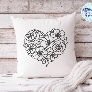 FLOWER HEART SVG, Flowers, Love, Valentine's Day, Floral Heart, Paper ...