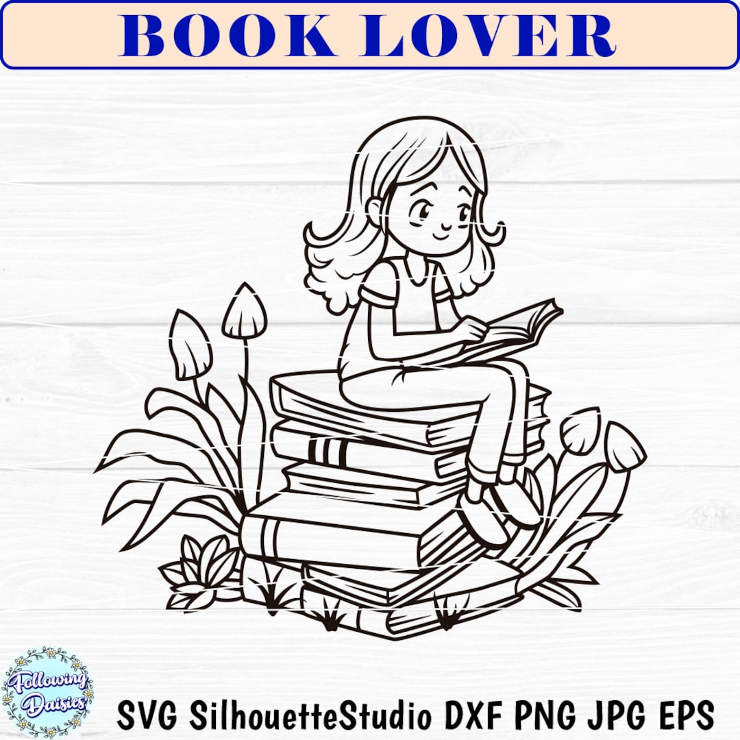 BOOK SVG, Book Lover Svg, Reading Svg, Stack of Books Svg, Book Svg for ...
