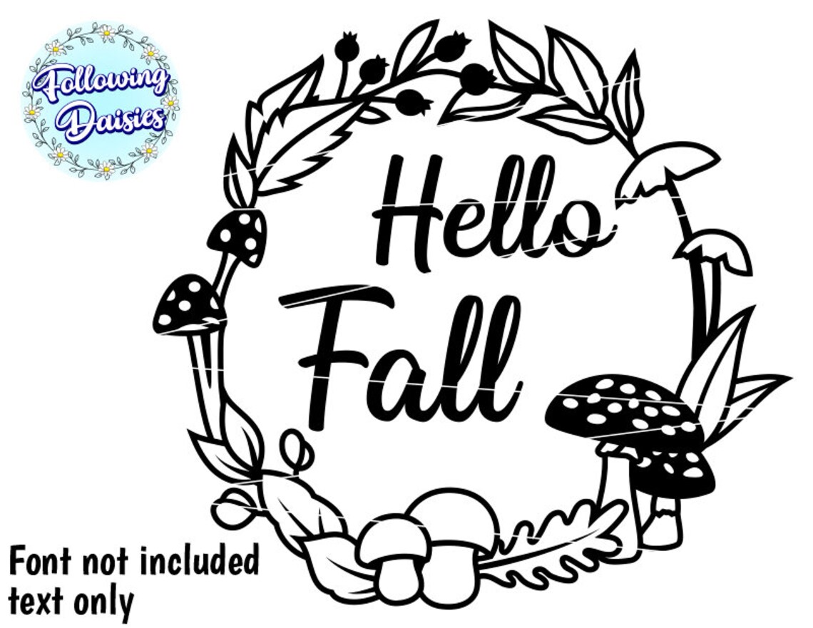 MUSHROOMS WREATH SVG Fall Wreath Autumn Thanksgiving Fall - Etsy