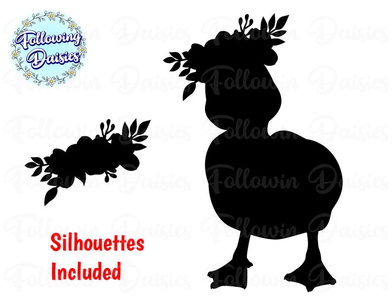 BABY DUCK in SVG, Flowers Bouquet, Farm, Duckling, Floral Wreath, Paper ...