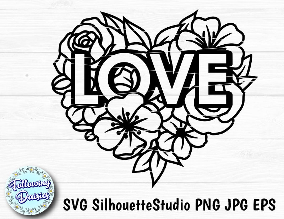 FLOWER HEART SVG, Flowers, Love, Valentine's Day, Floral Heart, Paper ...