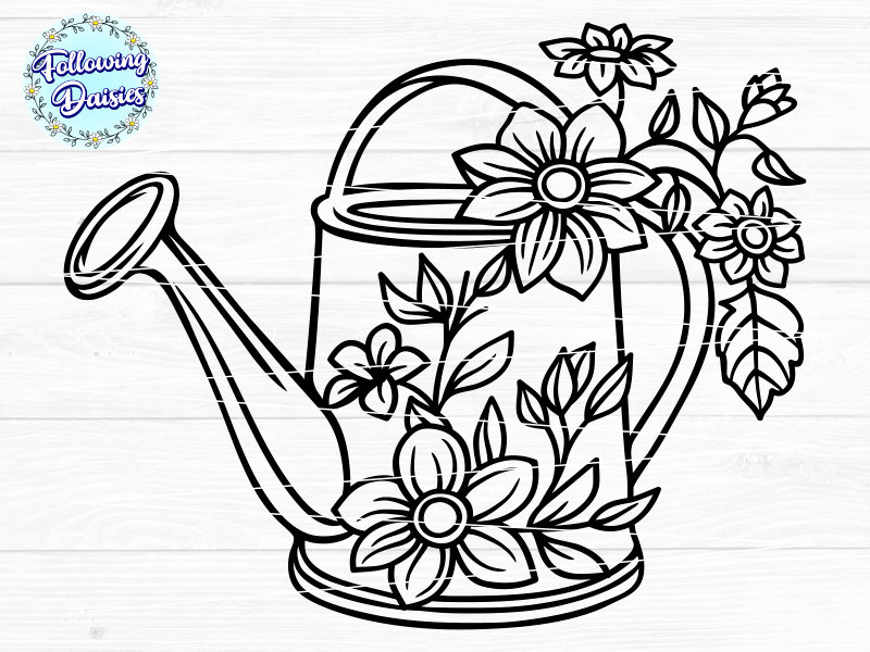 WATERING CAN SVG Watering Can With Flowers Svg Spring Svg - Etsy