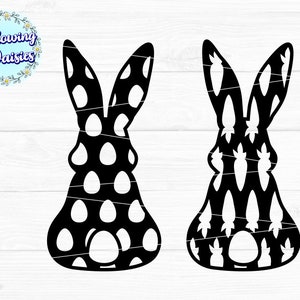 RABBITS in SVG, Easter Rabbit, Bunnies, Rabbit Silhouettes, Patterned ...