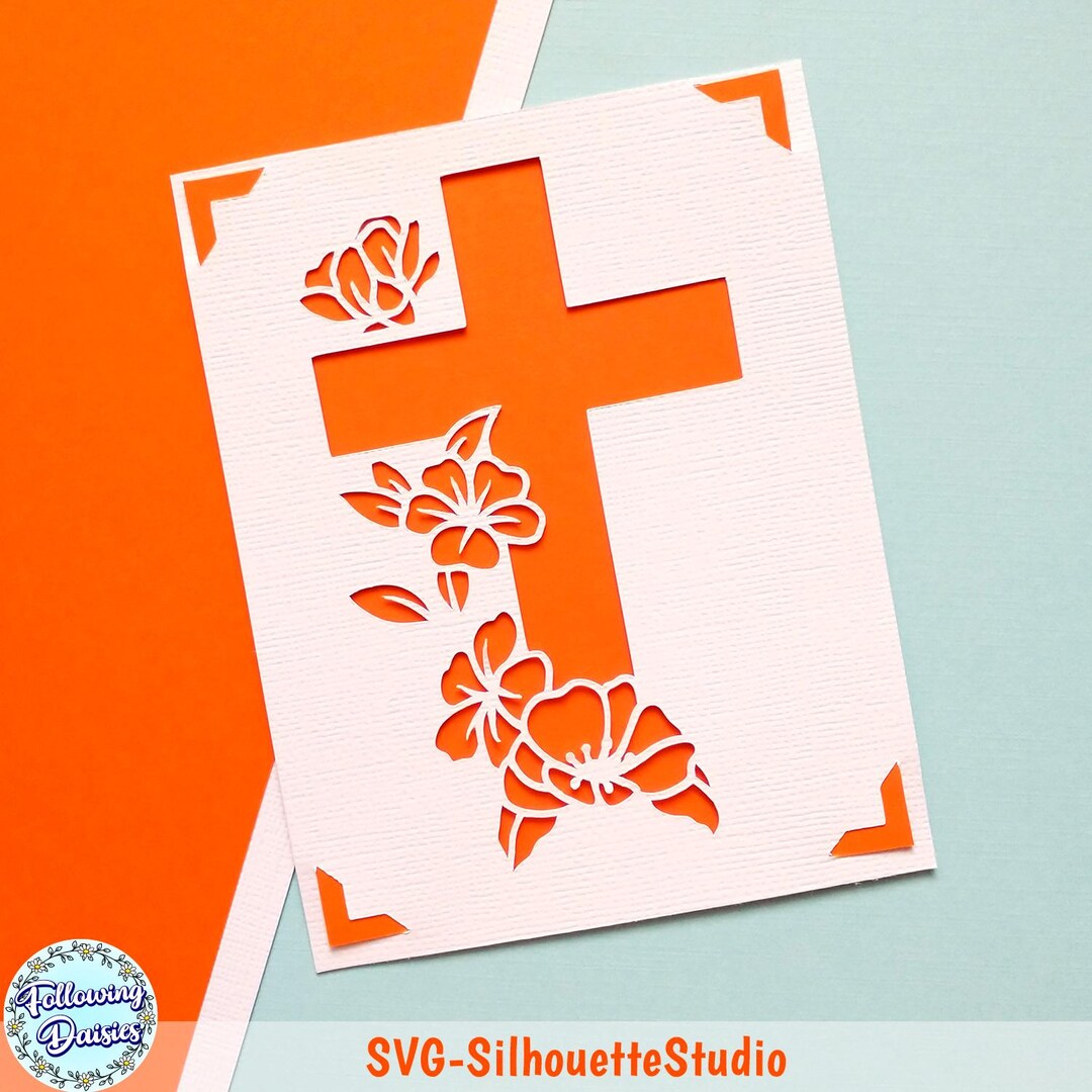 EASTER CARD SVG, Easter Gift Card, Floral Cross Svg, Christian Cross ...