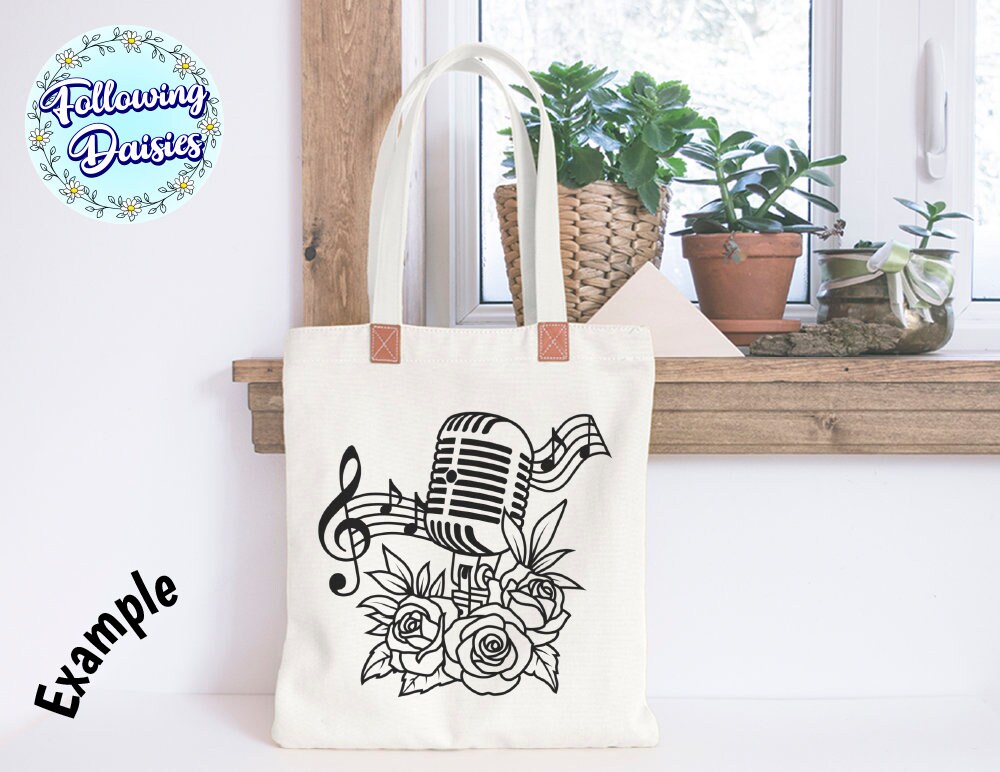 VINTAGE MICROPHONE in SVG, Floral Microphone, Music, Flowers, Musical ...