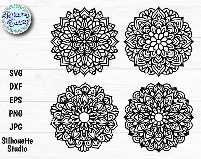 MANDALAS in SVG No 1, Mandala Vector, Mandala Silhouette, Paper Cut ...