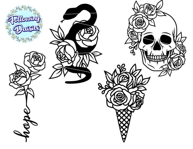 ROSES in SVG Roses Bundle Roses Bouquets Roses Frame | Etsy