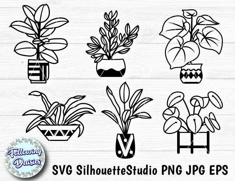 PLANTS in SVG Potted Plants House Plants Flower Pot | Etsy