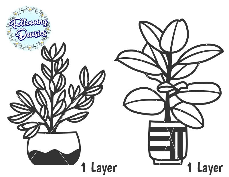 PLANTS in SVG Potted Plants House Plants Flower Pot | Etsy