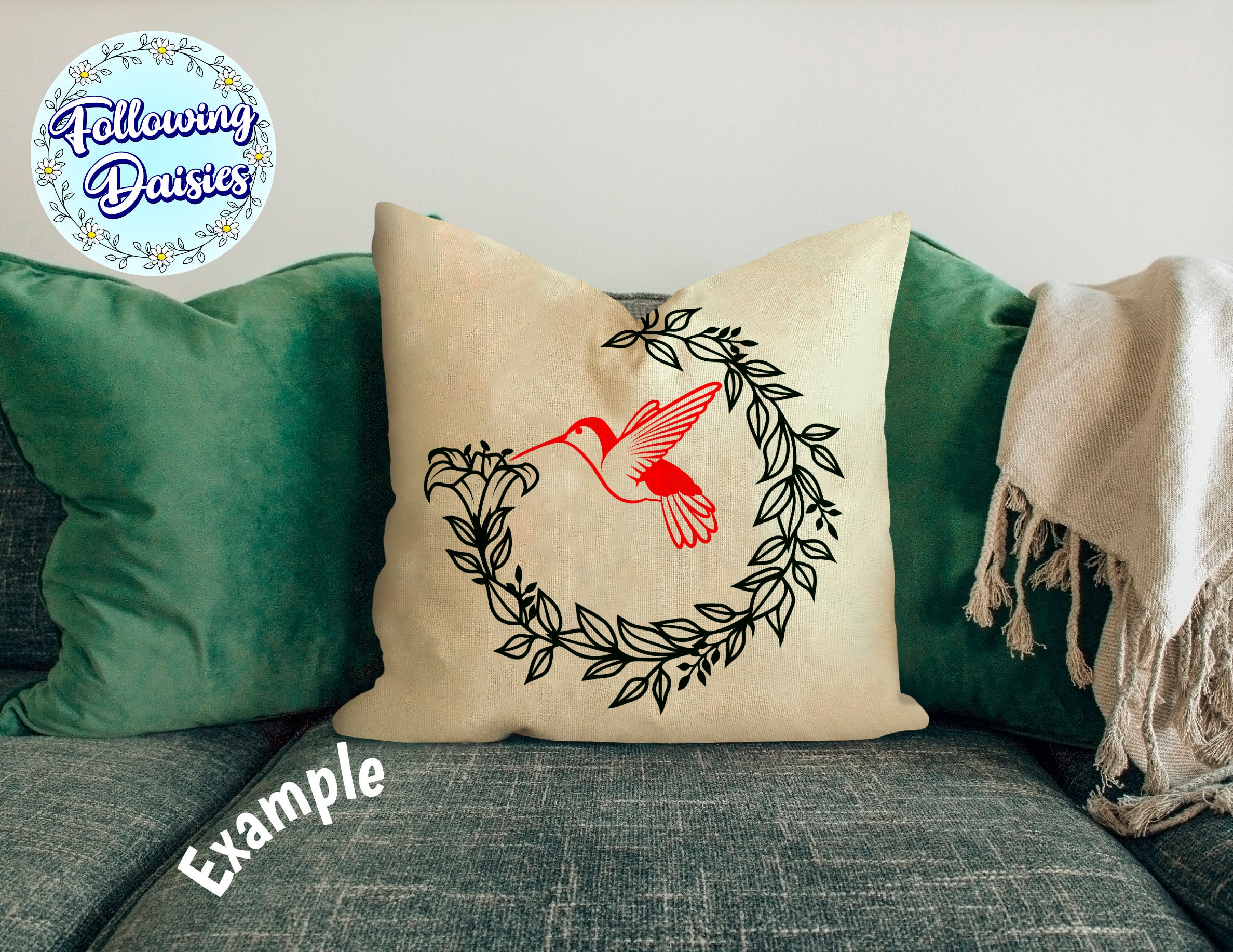 HUMMINGBIRD and WREATH in SVG, Bird, Flower, Monogram, Leaves, Paper ...