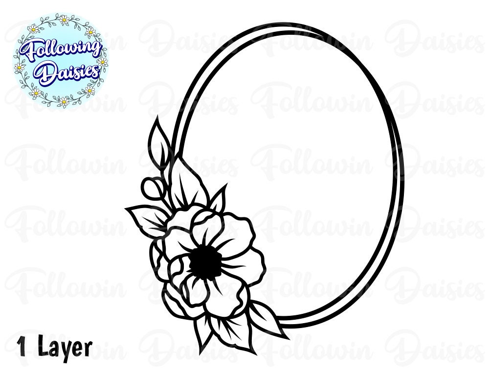 FLORAL FRAMES No.4 in SVG, Geometric Frames, Monogram Frame, Circle ...