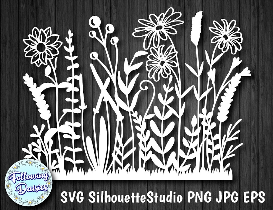 FLOWERING MEADOW in SVG, Flowers, Floral Decoration, Instant Download ...