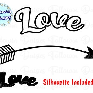 LOVE con FLECHA en SVG Amor Decoración de San Valentin Día | Etsy